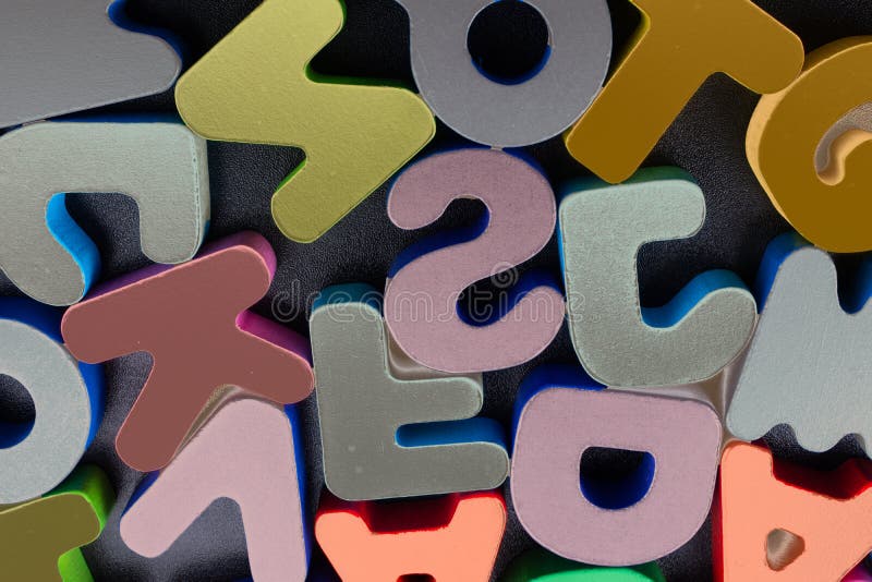 Colorful Letters Made of Wood Stock Photo - Image of classroom ...