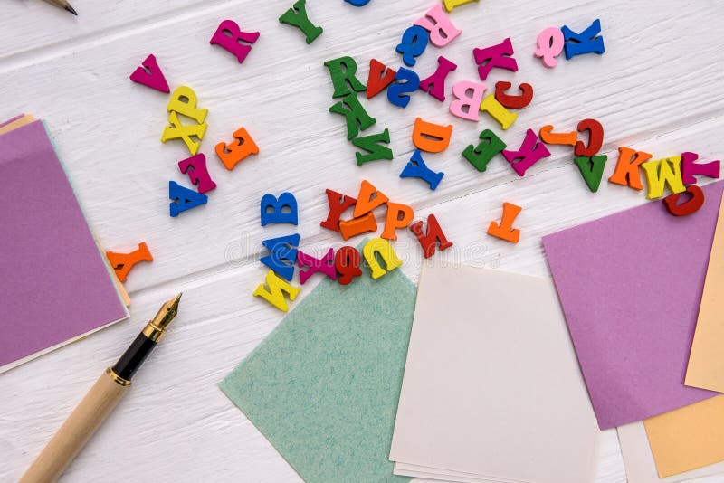 Colorful Letters of Alphabet on the Table Stock Photo - Image of ...
