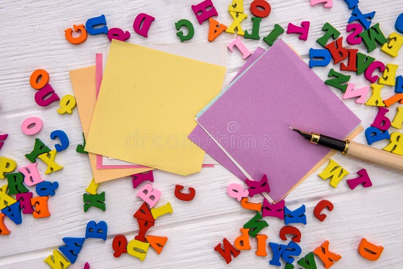 Colorful Letters of Alphabet on the Table Stock Image - Image of read ...