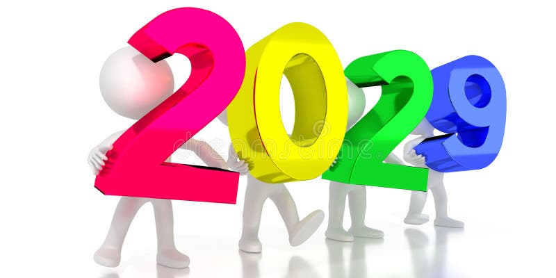 2029 Word in Digital Style. Stock Vector - Illustration of date, design ...