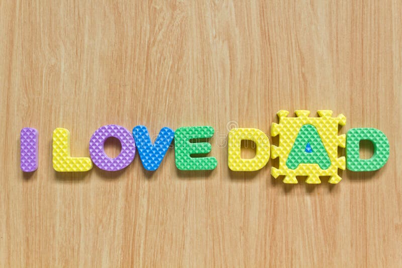 Colorful Letters with I Love Dad Stock Image - Image of sign, wood ...