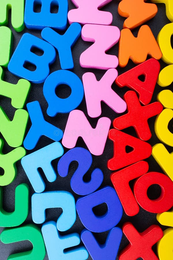 Colorful Letters Made of Wood Stock Image - Image of development ...