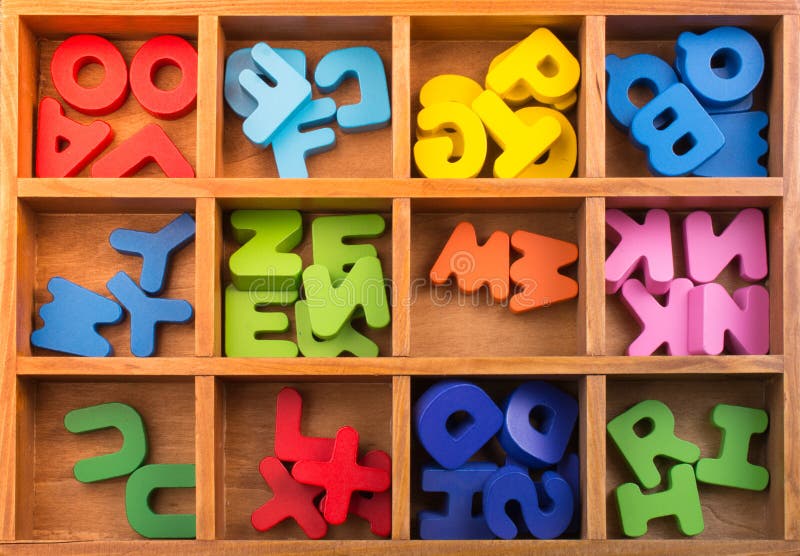 Colorful Letters Made of Wood Stock Image - Image of creative ...