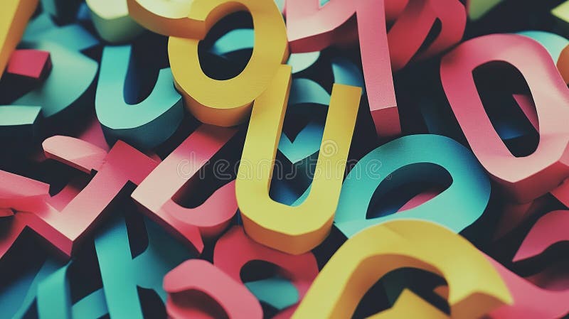 Colorful Letters Pile, Abstract Background, Education Concept Stock ...