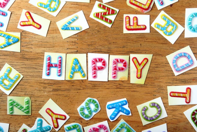 Colorful Letters Spelled As Happy Stock Image - Image of preschool ...