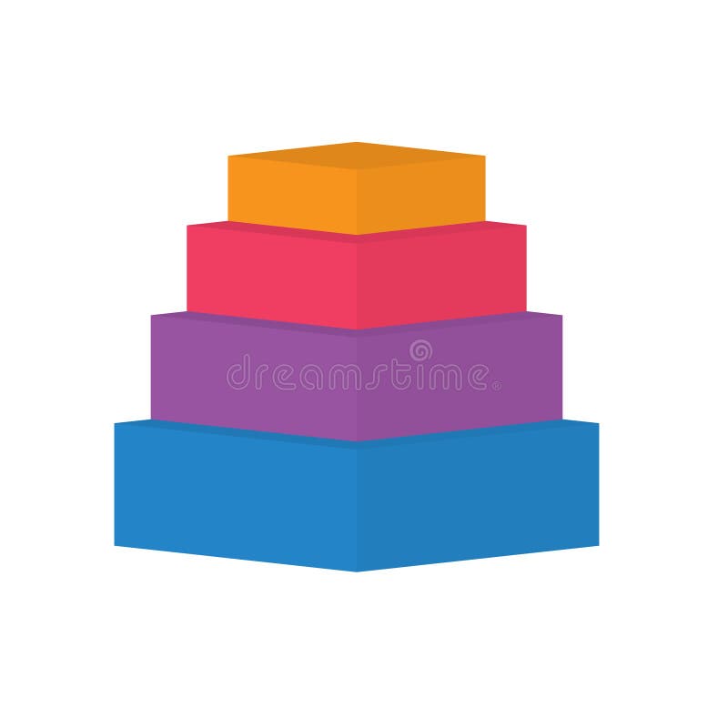Colorful Level Pyramid Chart Icon Stock Vector - Illustration of report ...