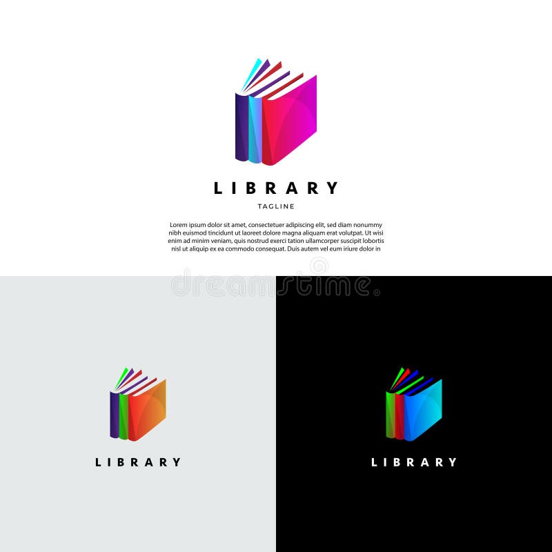 Colorful Library Book Logo Design Template Sign Symbol Icon Stock ...