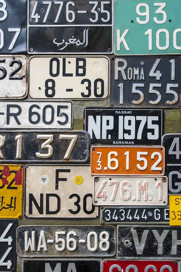 Colorful License Plates Vertical Stock Photo - Image of plates ...