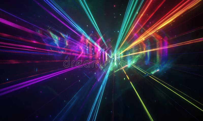 Colorful Light Beams Radiating in a Cosmic Space Environment with ...