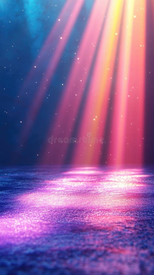 Colorful Light Beams Shining through the Night Stock Photo - Image of ...