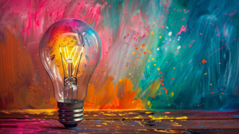 Colorful Light Bulb with Abstract Background Stock Image - Image of ...