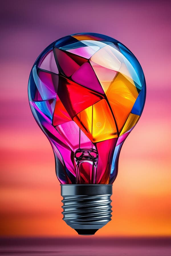 Colorful Light Bulb with Lightbulb in the Middle of it. Generative AI ...