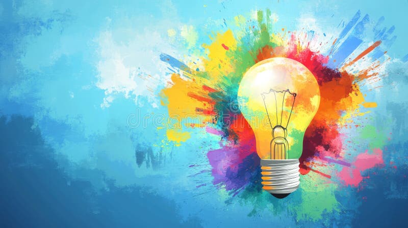 Colorful Light Bulb Explosion with Paint Shards, a Creative Idea ...