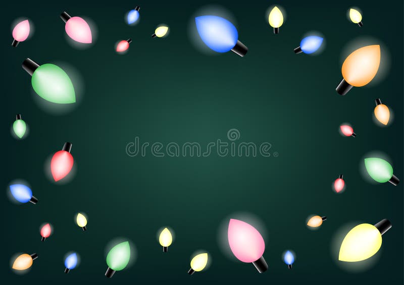 Colorful Light Bulb Frame with Copy Space on Green Background Abstract ...