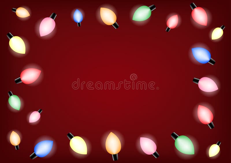 Colorful Light Bulb Frame with Copy Space on Red Background Abstract ...