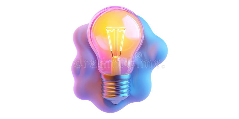 Colorful Light Bulb with Gradient Effect Isolated on Transparent ...