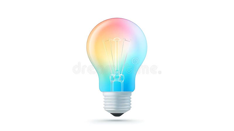 Colorful Light Bulb Icon Representing Energy Efficiency and Innovation ...