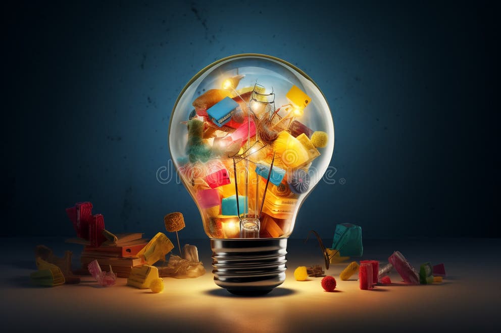 Colorful Light Bulb Illustration. Creative Ideas Unleashed: Exploring ...