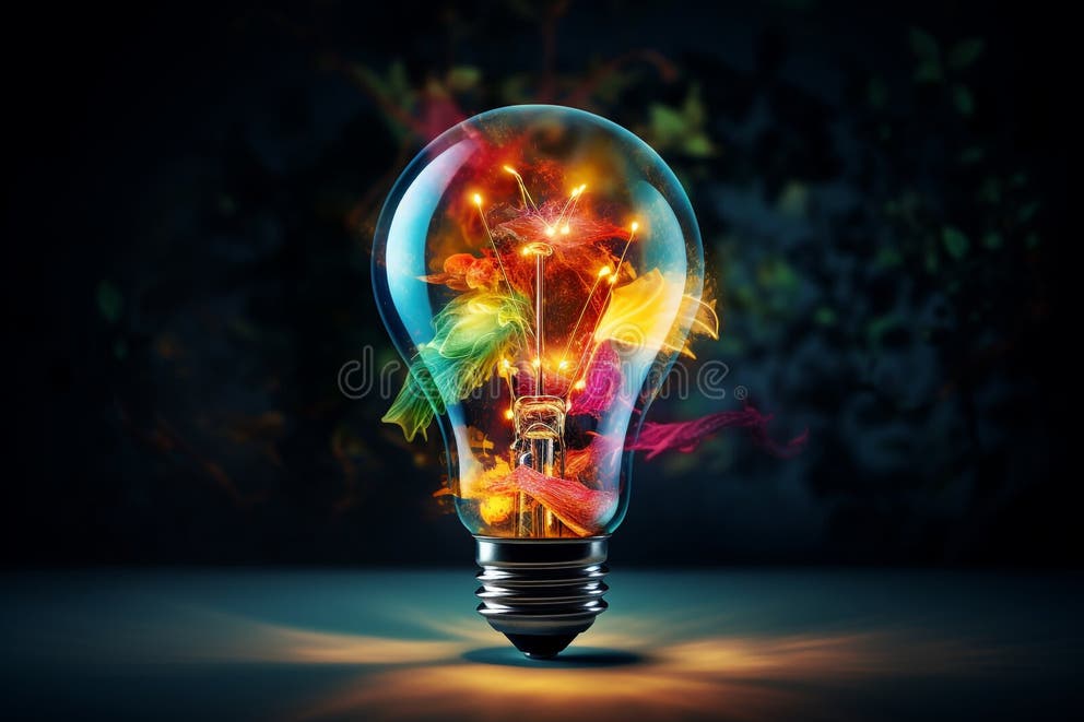Colorful Light Bulb Illustration. Creative Ideas Unleashed: Exploring ...
