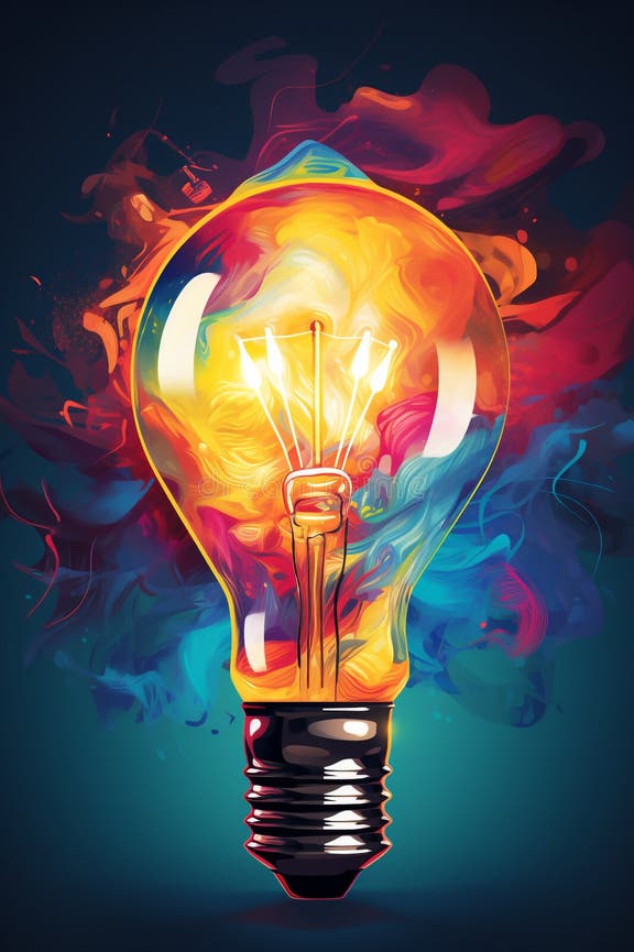Colorful Light Bulb Illustration. Creative Ideas Unleashed: Exploring ...
