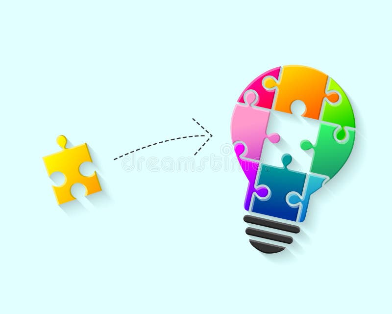 Puzzle Piece Lightbulb Stock Illustrations – 692 Puzzle Piece Lightbulb ...