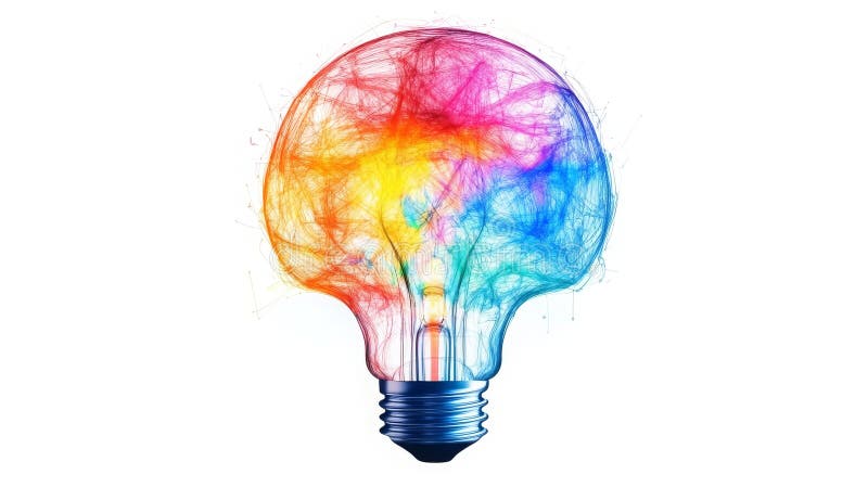 Colorful Light Bulb Representing Creative Ideas and Innovation in 4k ...
