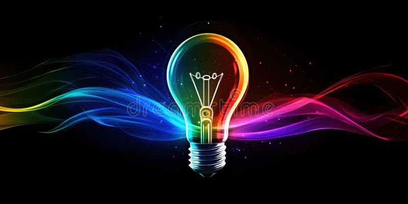 Colorful Light Bulb with Vibrant Waves Representing Creativity and ...
