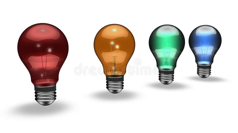 Colorful light bulbs stock illustration. Illustration of diffuse - 15500814