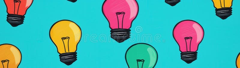 Colorful Light Bulbs Idea Pattern Creativity Innovation Solutions ...