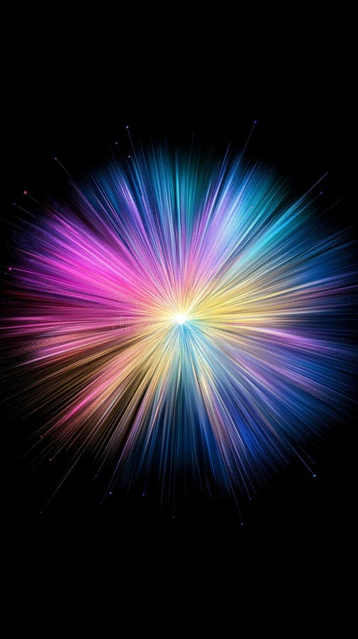 Colorful Light Burst on Black Background, Abstract Explosion. Creative ...