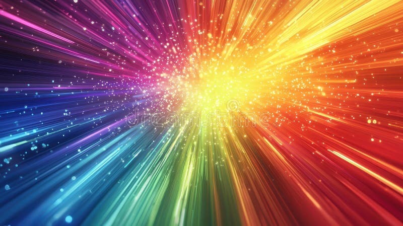 Colorful Light Burst Dynamic Abstract Background in a Bright Digital ...