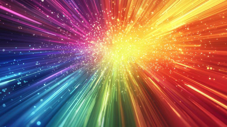 Colorful Light Burst Dynamic Abstract Background in a Bright Digital ...