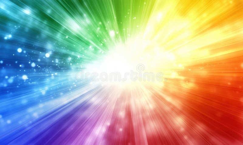 Colorful Light Burst with Rainbow Rays Stock Image - Image of visual ...