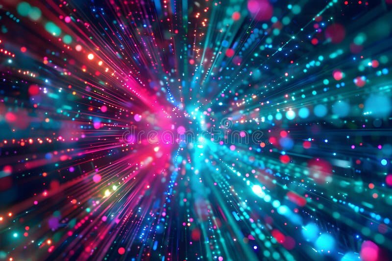 Colorful Light Burst in Space, by Generative AI Stock Photo - Image of ...