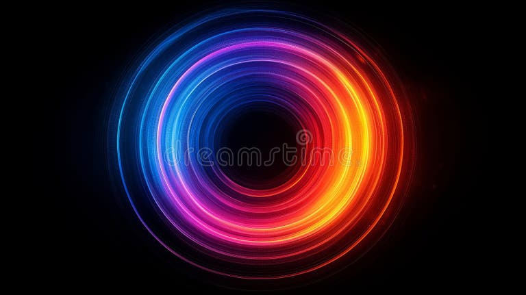 Colorful Light Circle with Vibrant Gradient Wave Stock Illustration ...