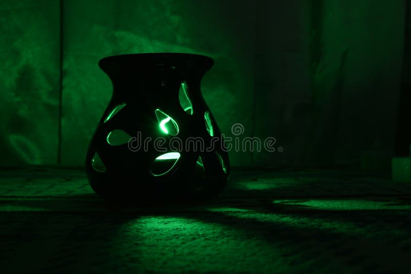 Colorful Light Coming Out of LED Lights in Pitch Dark Night Stock Image ...