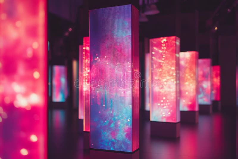 Colorful Light Displays in Contemporary Art Installation Space Stock ...