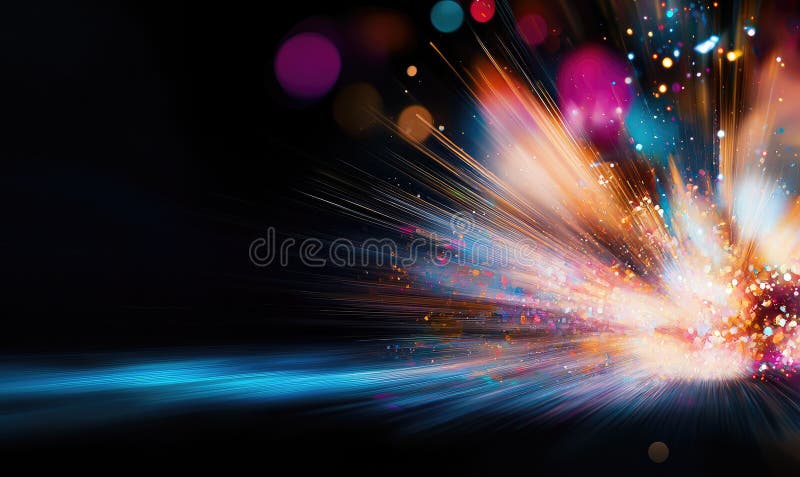 Colorful Light Explosion with Streaks and Futuristic Motion Blur Stock ...