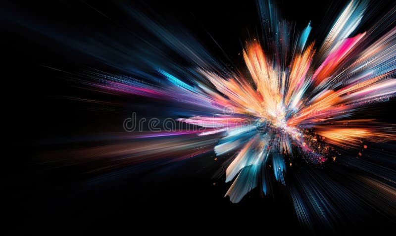 Colorful Light Explosion with Streaks and Futuristic Motion Blur Stock ...