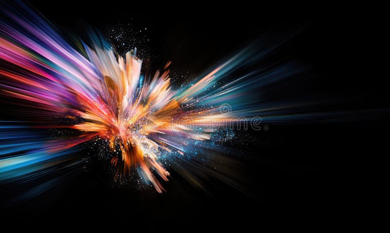 Colorful Light Explosion with Streaks and Futuristic Motion Blur Stock ...