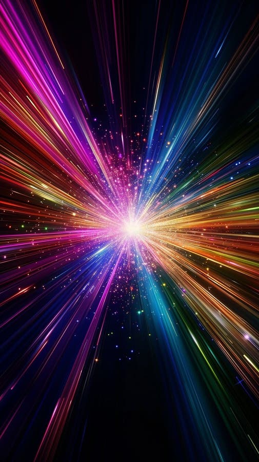 Colorful Light Glowing Slow-moving Starburst Sci-fi Futuristic Stock ...