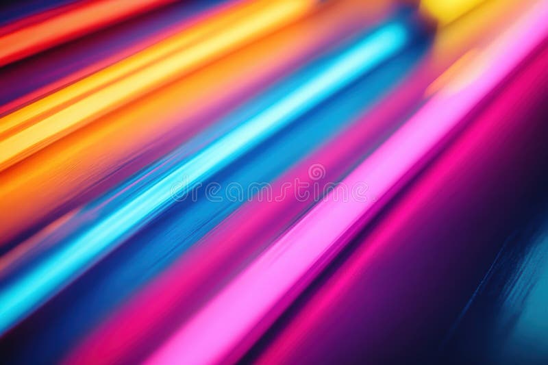 Colorful Light Lines Illuminate Dark Space Creating Vibrant Visual ...