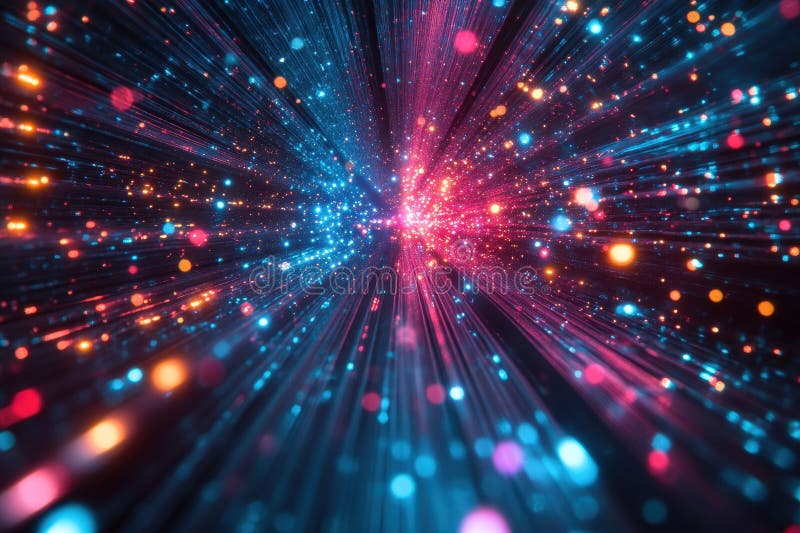 Colorful Light Particles Create a Dynamic Visual Experience in a Dark ...