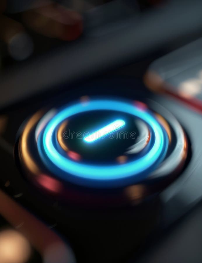 Colorful Light Pattern on Touchscreen Button at Close Range Stock Image ...