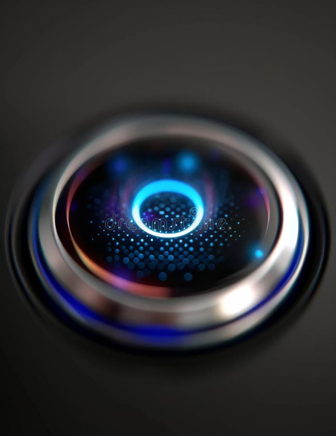 Colorful Light Pattern on Touchscreen Button at Close Range Stock Photo ...