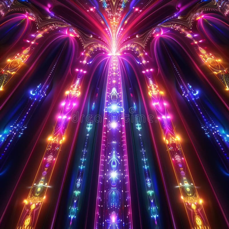 Vibrant Abstract Light Patterns Creating a Kaleidoscopic Effect in a ...