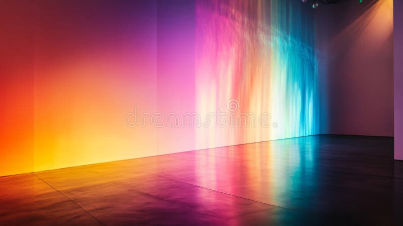 Colorful Light Projection on a Wall and Floor Stock Illustration ...