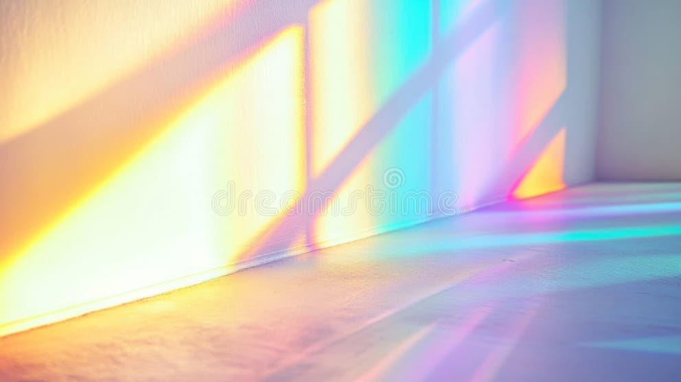 Colorful Light Projections on Wall and Floor Stock Illustration ...