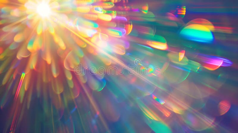 Colorful Light Rays with Bokeh Effect Stock Photo - Image of effect ...