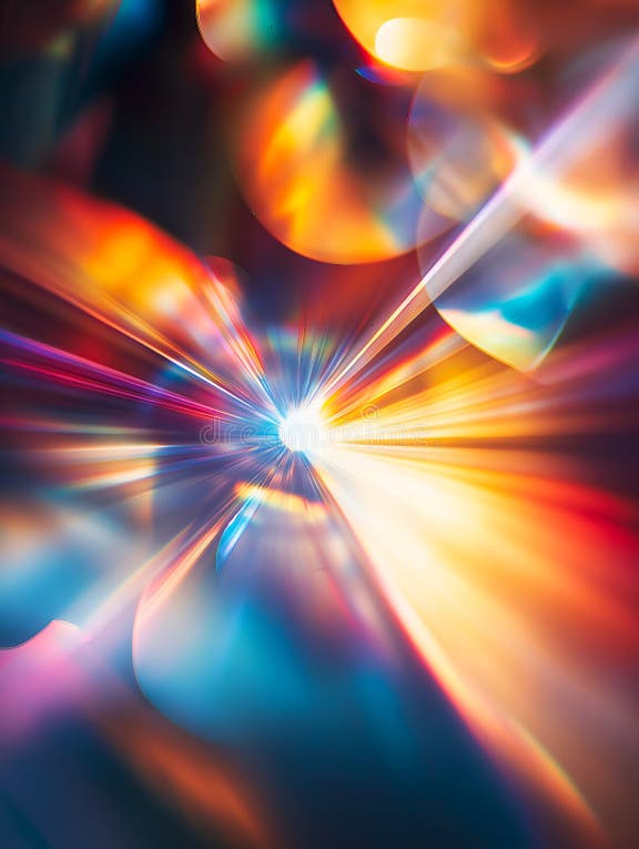 Colorful Light Rays Burst through a Dark Space Creating a Vibrant ...
